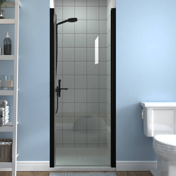 ExBrite 24-25 3/8 in.W x 72 in.H Pivot Frameless Glass Shower Door & Reviews | Wayfair